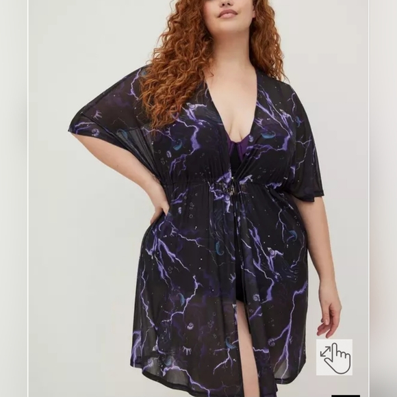torrid | Swim | Disney The Little Mermaid Ursula Swim Kimono Black From ...
